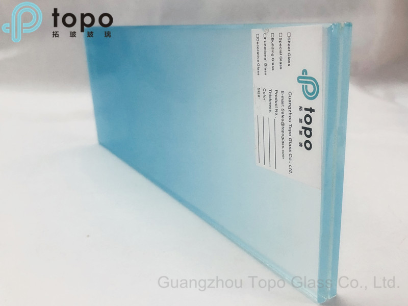 Gradient Blue Laminated Glass for Building Applications