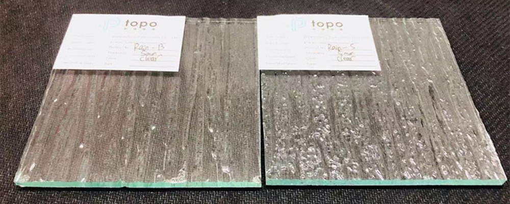 3mm 4mm 5mm Ultra Clear Low Iron Rain-B Pattern Glass