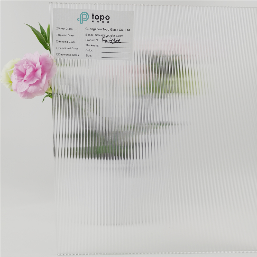 3mm 4mm 5mm 6mm 8mm Ultra Clear Low Iron Flutelite-S Pattern Glass